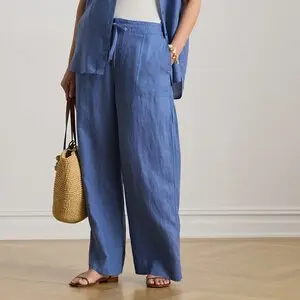 Ralph Lauren Linen Wide-leg Pant - Carson Blue