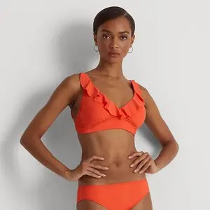 Ralph Lauren Solid Hipster Bikini Bottom Sunset