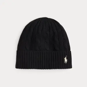 Ralph Lauren Cable-knit Wool-cashmere Beanie - Black