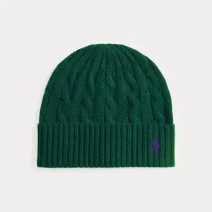 Ralph Lauren Cable-Knit Wool-Cashmere Beanie Castleton Green