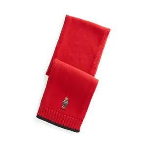 Ralph Lauren Polo Bear Cotton Scarf Madison Red
