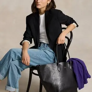 Ralph Lauren Bellport Large Leather Tote - Black