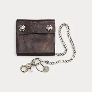 Ralph Lauren Leather Chain Wallet - Dark Brown