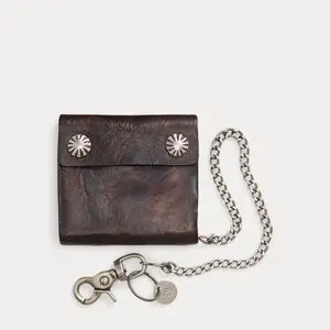 Ralph Lauren Leather Chain Wallet - Dark Brown