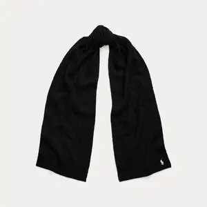 Ralph Lauren Cable-knit Wool-cashmere Scarf - Black