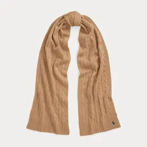 Ralph Lauren Cable-knit Wool-cashmere Scarf - Camel