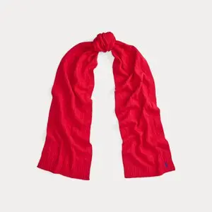 Ralph Lauren Cable-knit Wool-cashmere Scarf - Compass Red