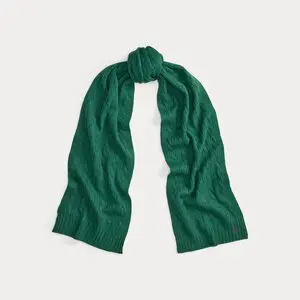 Ralph Lauren Cable-knit Wool-cashmere Scarf - Green