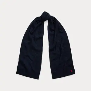 Ralph Lauren Cable-knit Wool-cashmere Scarf Hunter Navy