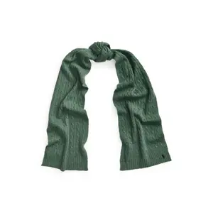 Ralph Lauren Cable-knit Wool-cashmere Scarf Resort Green Hthr