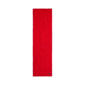 Ralph Lauren Cable-knit Wool-cashmere Scarf - Rl Red