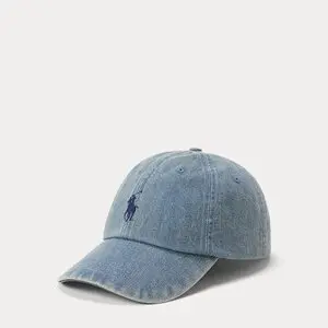 Ralph Lauren Indigo Denim Ball Cap Light Wash Denim