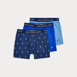 Ralph Lauren Stretch Cotton Boxer Brief 3-pack - Blue