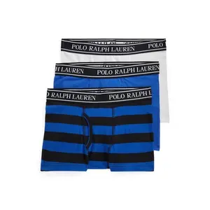 Ralph Lauren Stretch Cotton Boxer Brief 3-pack White & Black Blue Saturn