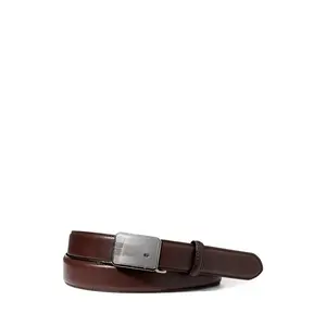 Ralph Lauren Engine-turned Leather Belt - Dark Brown