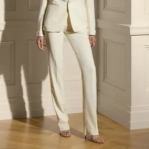 Ralph Lauren Seth Wool Crepe Tuxedo Pant - Lux Cream