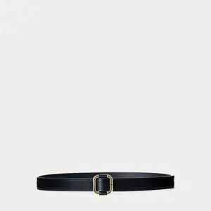 Ralph Lauren Leather Slide Buckle Belt - Black