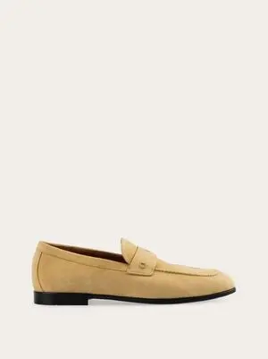 FERRAGAMO Suede Penny Loafer - Beige
