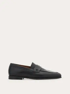FERRAGAMO Suede Penny Loafer - Black