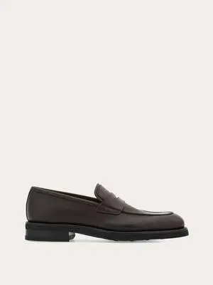 FERRAGAMO Suede Penny Loafer Brown