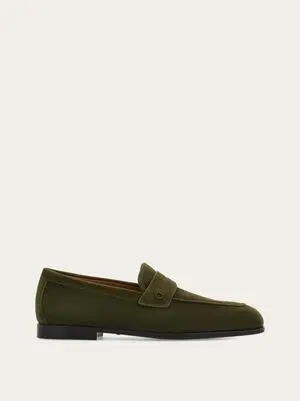 FERRAGAMO Suede Penny Loafer - Green