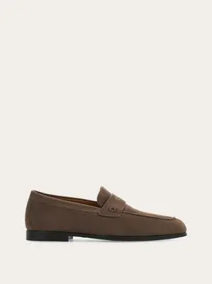 FERRAGAMO Suede Penny Loafer - Grey