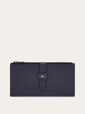 FERRAGAMO Gancini Passport Holder - Blue