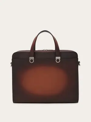 FERRAGAMO Gancini Briefcase - Brown