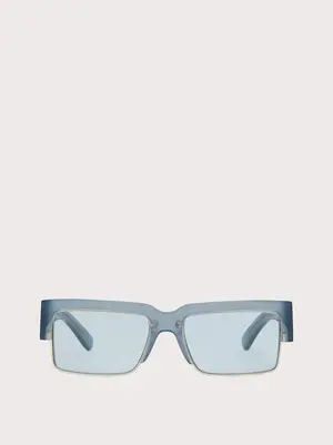 FERRAGAMO Ferragamo Oval Frame Sunglasses Azure/gold