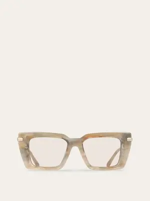 FERRAGAMO Oversized Rectangle Sunglasses - Beige