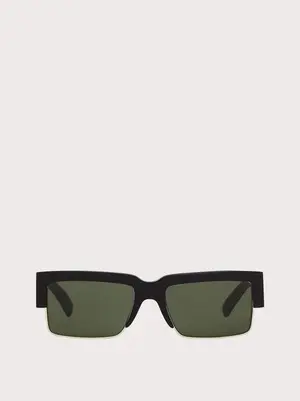 FERRAGAMO Ferragamo Oval Frame Sunglasses Black/gold