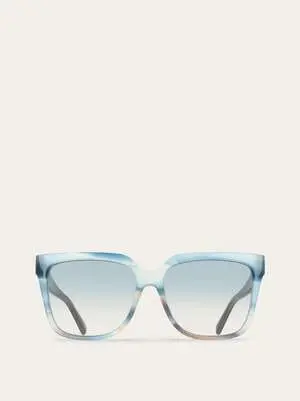 FERRAGAMO Ferragamo Oval Frame Sunglasses Blue