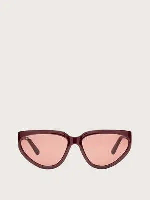 FERRAGAMO Ferragamo Oval Frame Sunglasses Bordeaux