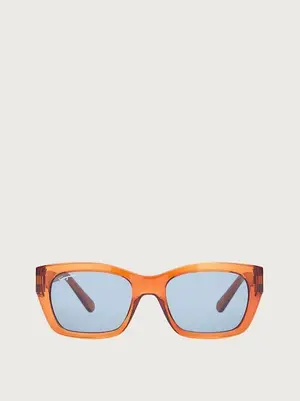 FERRAGAMO Ferragamo Oval Frame Sunglasses Crystal Caramel
