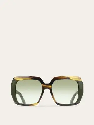 FERRAGAMO Oversized Rectangle Sunglasses - Green