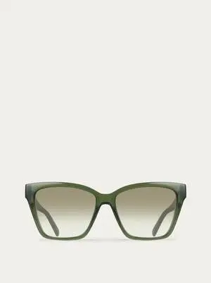 FERRAGAMO Ferragamo Oval Frame Sunglasses Green