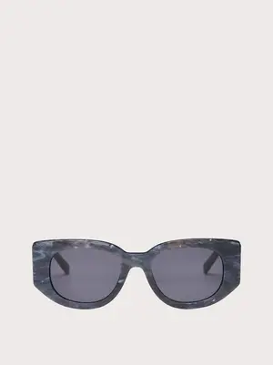 FERRAGAMO Ferragamo Oval Frame Sunglasses Grey Marble