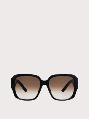 FERRAGAMO Ferragamo Oval Frame Sunglasses Nero