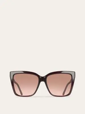 FERRAGAMO Oversized Rectangle Sunglasses - Red
