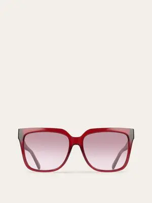 FERRAGAMO Oversized Rectangle Sunglasses - Red