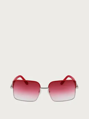 FERRAGAMO Ferragamo Oval Frame Sunglasses Silver