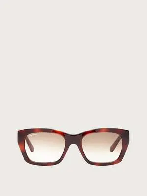 FERRAGAMO Ferragamo Oval Frame Sunglasses Tortoise