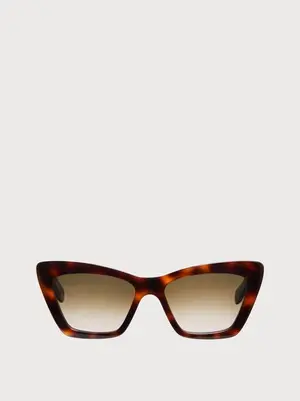 FERRAGAMO Ferragamo Oval Frame Sunglasses Tortoise/brown