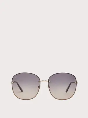 FERRAGAMO Ferragamo Oval Frame Sunglasses Violet