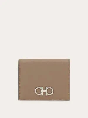 FERRAGAMO Gancini Compact Wallet - Beige