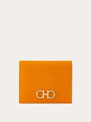 FERRAGAMO Gancini Compact Wallet Orange