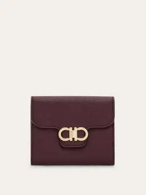 FERRAGAMO Gancini Compact Wallet - Violet