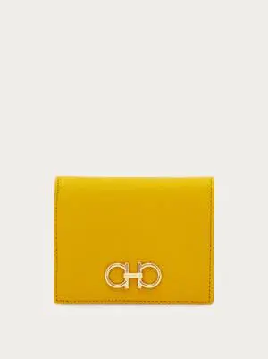 FERRAGAMO Gancini Compact Wallet - Yellow