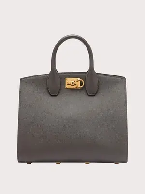 FERRAGAMO Studio Box Bag Grey