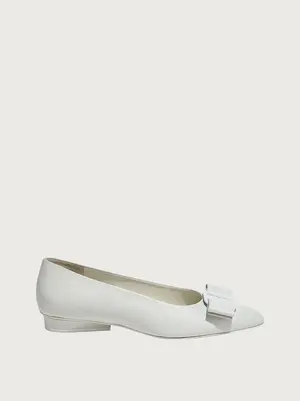 FERRAGAMO Viva Bow Ballet Flat White